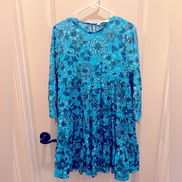 Zara | Dresses | Zara Blue Floral Sharon Dress Xs The Dress For So Many ...